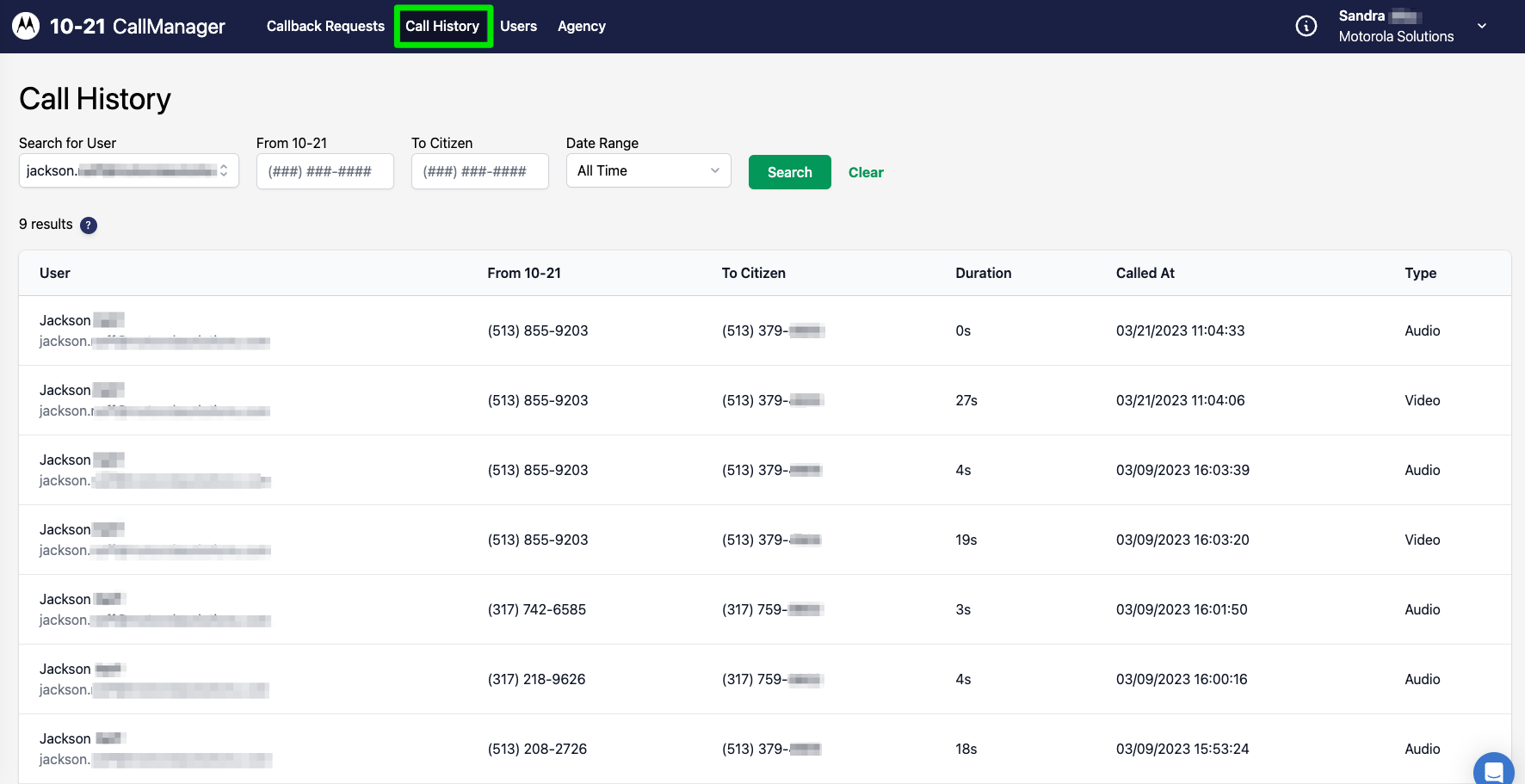 Reviewing The Call History – 10-21